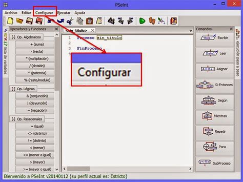 Fundamento De Programación Cambiar Opción De Lenguaje En Pseint