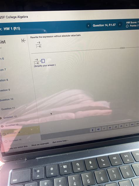 Rewrite The Expression Without Absolute Value Bars 6 6 Sim