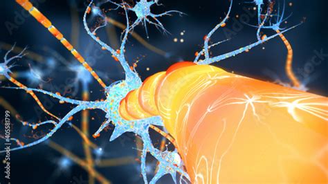 Neuronas And Synapse 3d Render Neuronal Activity In The Brain Neural Network Neuroactivity