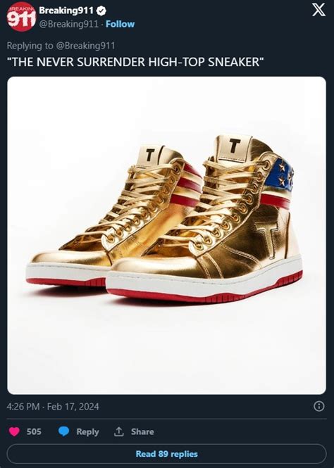 Donald Trumps 399 Never Surrender High Top Sneaker Draws Comparison