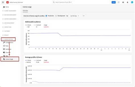 License Usage Dashboard Adobe Journey Optimizer