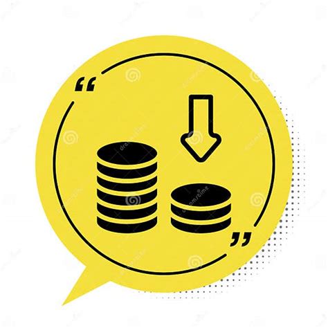 Black Dollar Rate Decrease Icon Isolated On White Background Cost