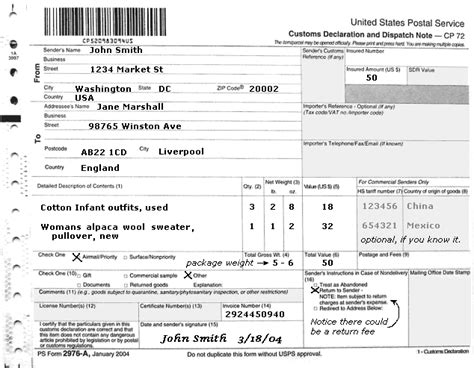 Customs Form 2976 A Printable Printable Forms Free Online