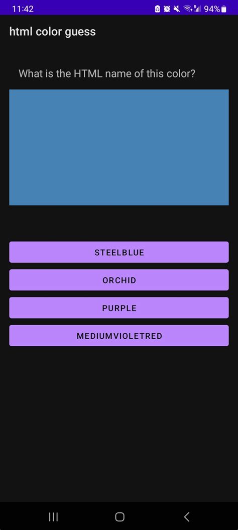 Android Html Colors