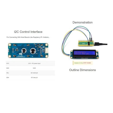 Lcd1602 Rgb Module Adjustable Rgb Backlit I2c Interfaces 16x2