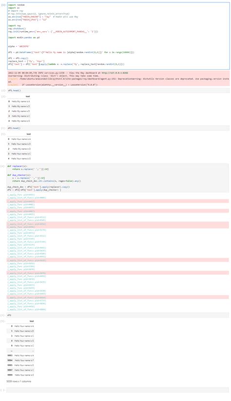 ` apply func` messages in output · issue 4561 · modin project modin