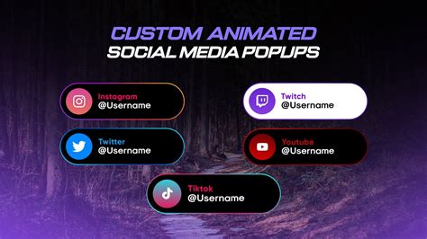 Animated Social Media Popups For Streamers Social Media Lower Thirds