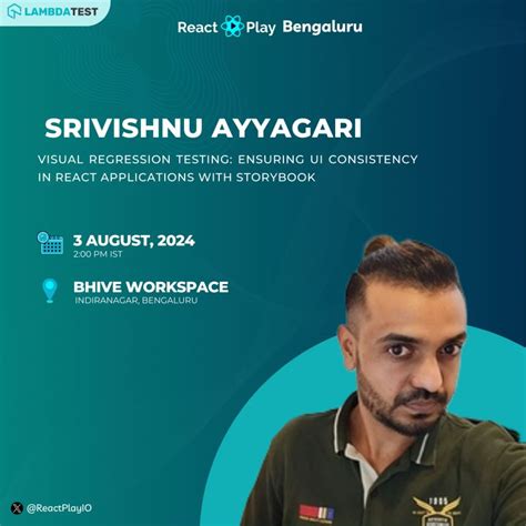 Reactplay On Linkedin Srivishnu Ayyagari From Lambdatest Topic Visual Regression Testing