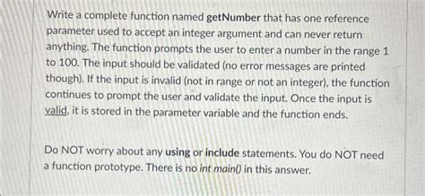 Solved Write A Complete Function Named Getnumber That Has