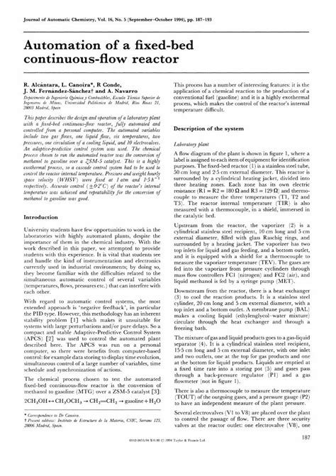 (PDF) Automation of a fixed-bed continuous-flow reactor - DOKUMEN.TIPS