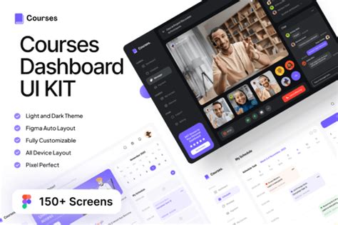 Courses Courses Dashboard UI KIT Graphic By Dpopstudio Creative Fabrica