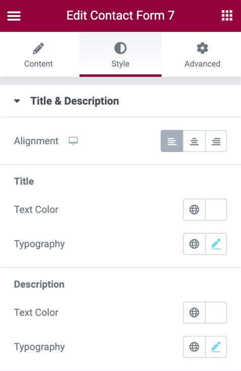 how to customize contact form 7 with elementor [without css]