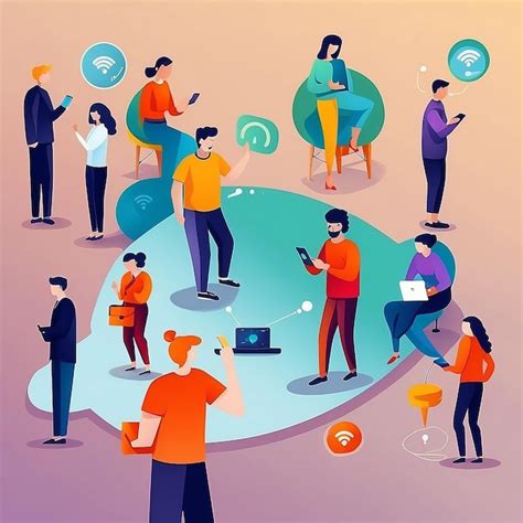 Flat People Using Wireless Network Premium Ai Generated Image