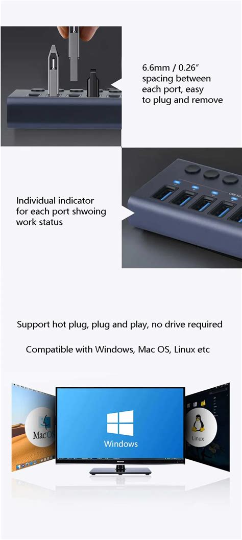 Generic Hub USB Extender Splitter USBC Switch On Off USB Powered Multi Ports Best Price