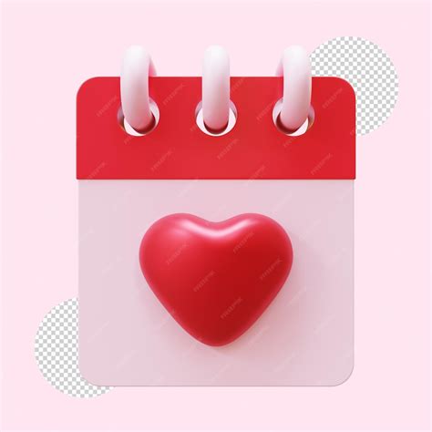 Premium Psd Valentine Calendar 3d Render Element
