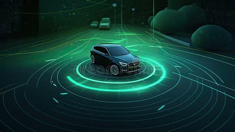 Smart Car Radar Detection System Stock Illustration Illustration Of