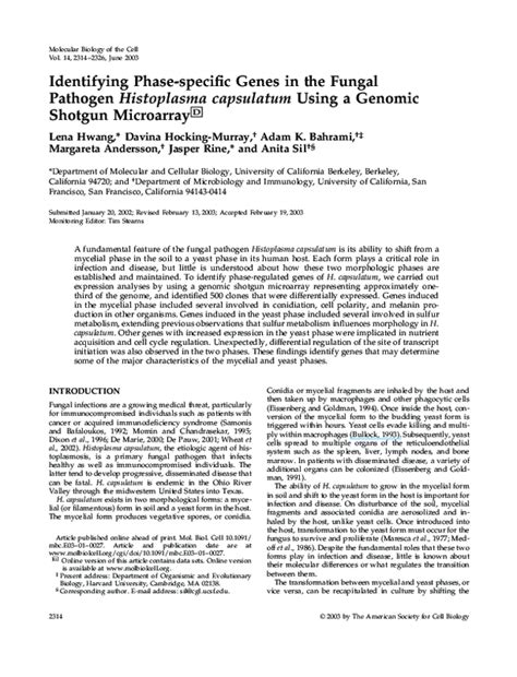 Pdf Molecular Detection Of Histoplasma Capsulatum Var Capsulatum In