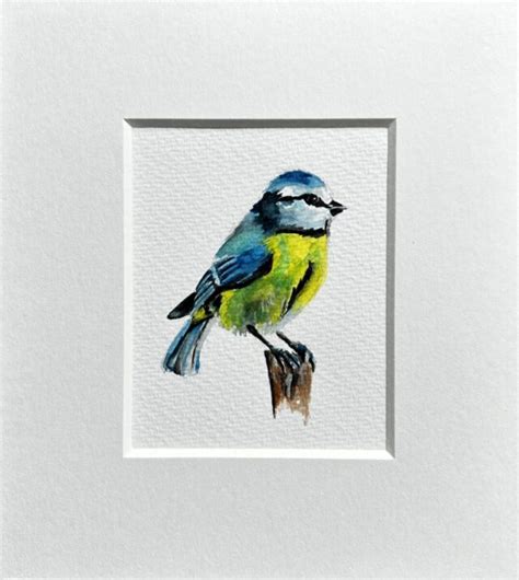 Tiny Blue Tit Original Painting Vicki Davidson Artist