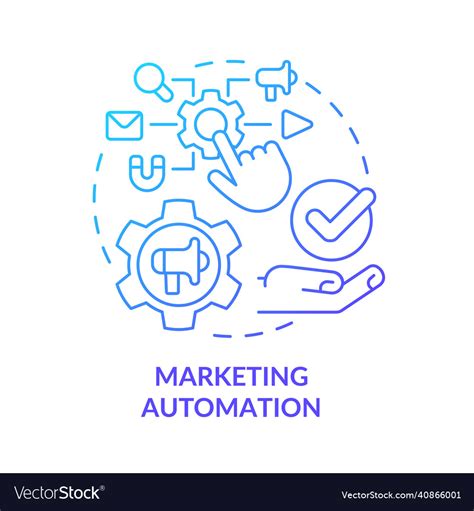 Marketing Automation Blue Gradient Concept Icon Vector Image