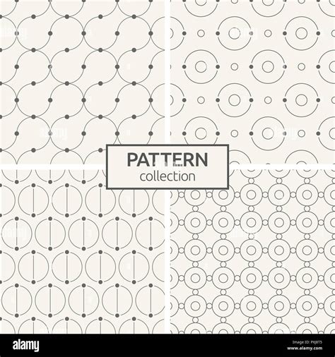 Set Of Four Seamless Patterns Abstract Geometric Trendy Vector Backgrounds Modern Stylish