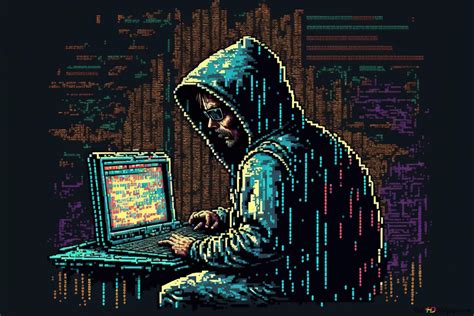 Hacker Pixel Art 4K Wallpaper Download