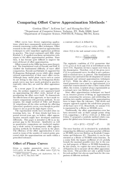 Pdf Comparing Offset Curve Approximation Methods