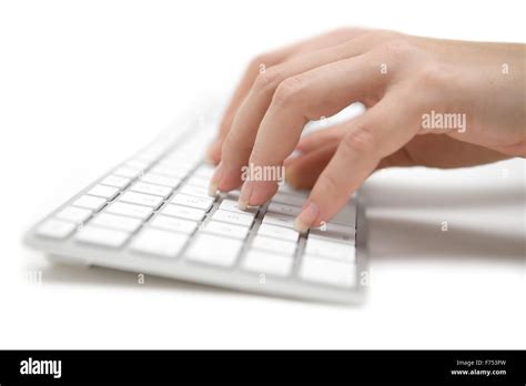 Female Hands On Keyboard Stock Photo Alamy