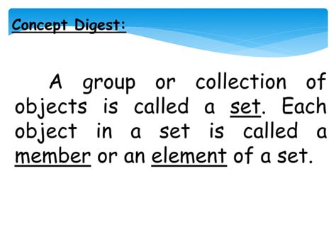 Well Defined Sets