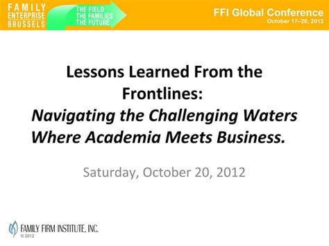 ffi 2012 lessons learned from the frontlines ppt