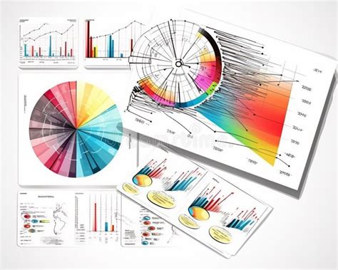 Data Visualization Chart Diagram Colorful Illustration With White Background Stock Illustration