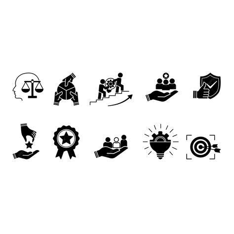 Premium Vector Black Set Of Core Values Icons