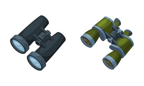 premium vector binoculars or field glasses as two refracting