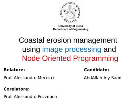 pdf coastal erosion management using image processing and node