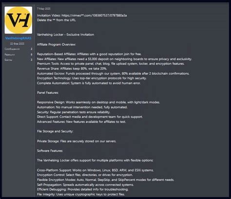 New Vanhelsing Ransomware Targets Windows Arm Esxi Systems Prsol Cc