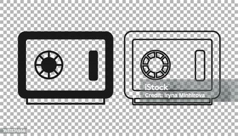 투명 한 배경에 격리 된 블랙 세이프 아이콘 도어는 조합 잠금 장치가 있는 은행 금고를 안전하게 보호합니다 신뢰할 수 있는 데이터 보호 벡터 0명에 대한 스톡 벡터 아트 및