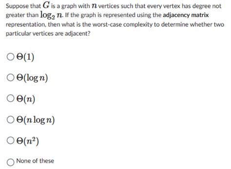 Solved Suppose That G Is A Graph With N Vertices Such That Chegg