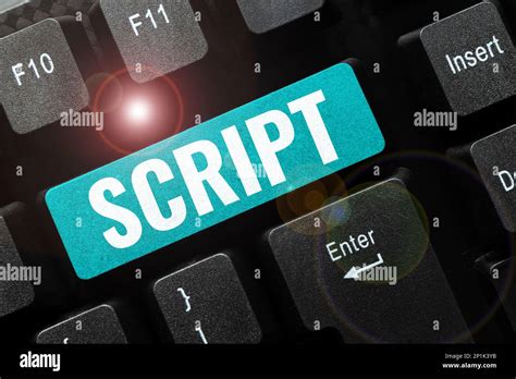 Text Sign Showing Script Word For Handwriting As Distinct From Print Written Characters Of Play