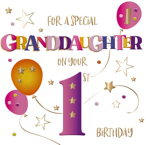 Special Granddaughter On Your 1st Birthday Greeting Card Love Kates