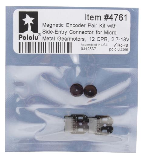 Magnetic Encoder Pair Kit With Side Entry Connector For Micro Metal Gearmotors CPR V