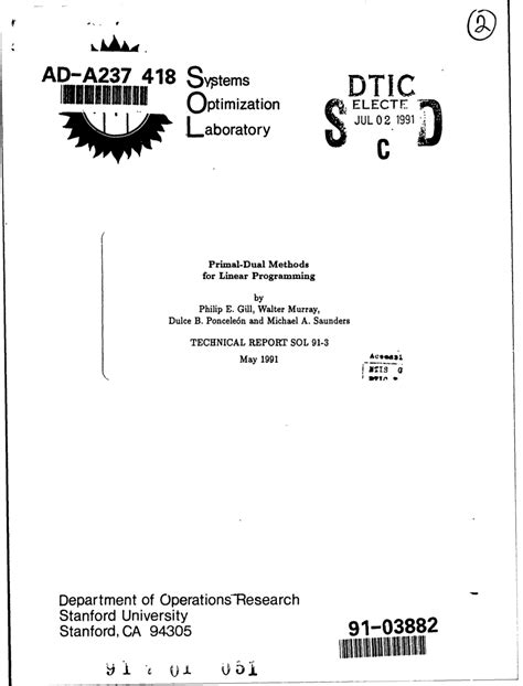 Pdf Primal—dual Methods For Linear Programming