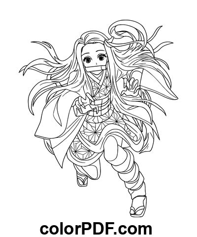 Nezuko Kamado Z Determinacj Rusza Do Przodu Kolorowanki I Ksi Ki W Formacie Pdf