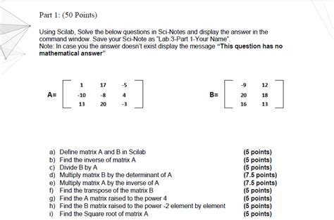 Solved Part Points Using Scilab Solve The Below Chegg Com