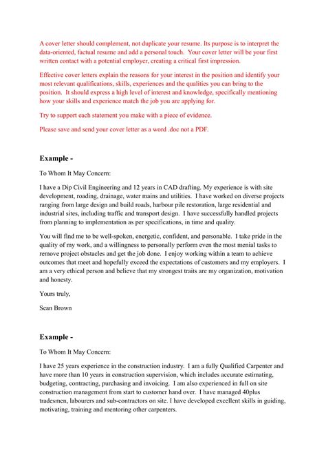 Job Application Letter Examples To Download