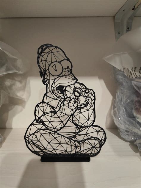 3d Printed Wall Art Homer Simpson Etsy