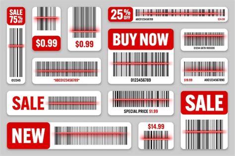 Premium Vector Set Of Product Barcodes With Red Scanning Line Sale