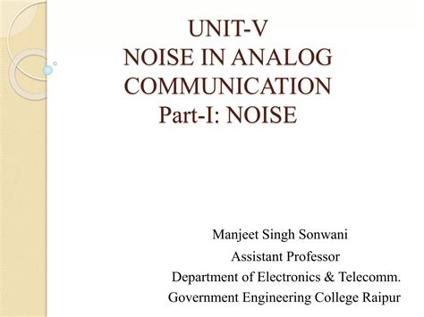 noise in analog communication part 1 ppt