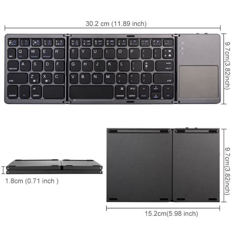 Wireless Rechargeable Keyboard Foldable Portable Mini Folding