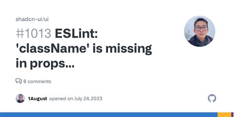 Eslint Classname Is Missing In Props Validationreactprop Types · Issue 1013 · Shadcn Ui
