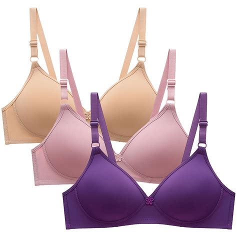 Atoysoy Wireless Bras For Woman 3 Pack Bras For Teen Girls Push Up