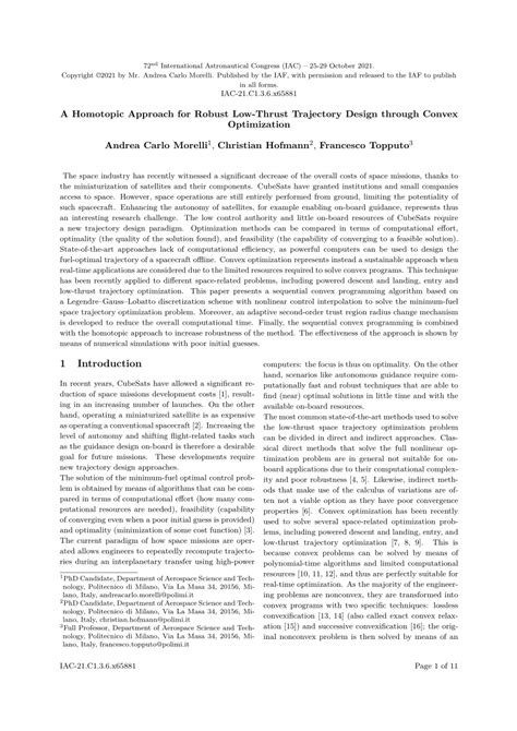 Pdf A Homotopic Approach For Robust Low Thrust Trajectory Design